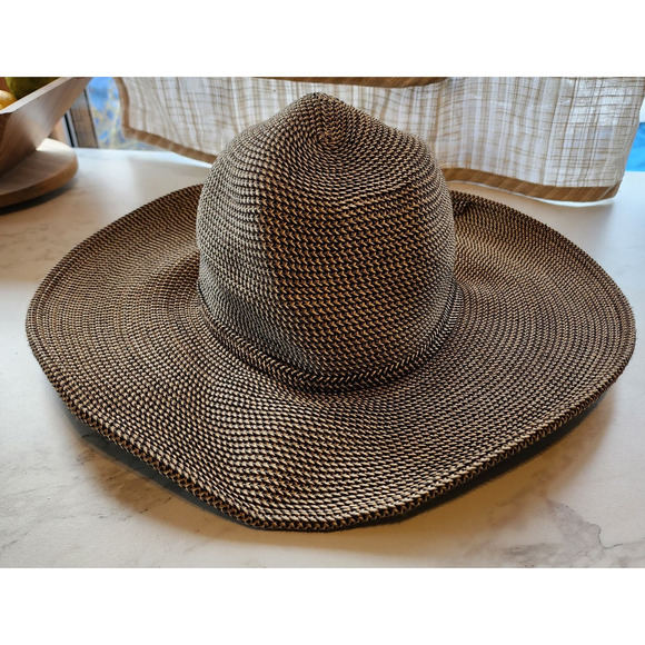 Pantropic | Accessories | Pantropic Womens Floppy Wide Brim Black Tan ...